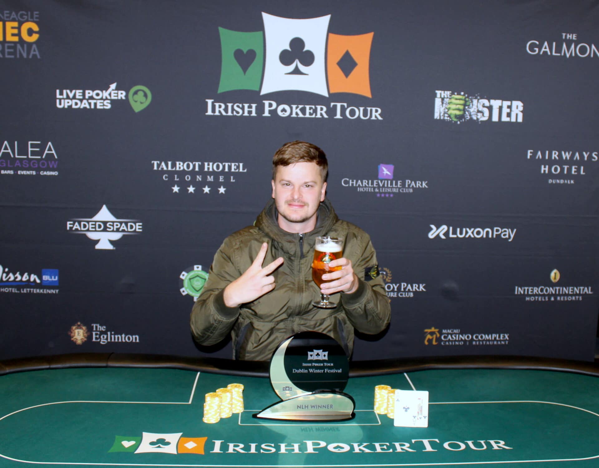 Winner of the Farewell Freezeout - Jiri Novak taking home the trophy ...